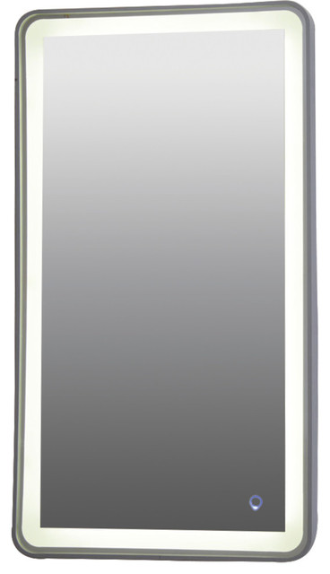 Hanging LED Ring Light Mirror, Aluminum Sides, Dimmable/On/Off Button ...