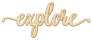 Explore Script Wood Word Wall Art Sign - Contemporary - Novelty Signs ...