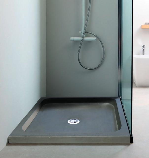 Black Basalt Square Shower Base Hand-carved from Solid Basalt Block ...