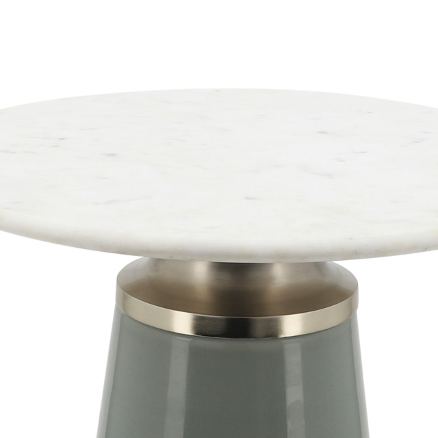 Marble Top, 18" Nebular Side Table, Gray, 18x18x18" - Transitional ...