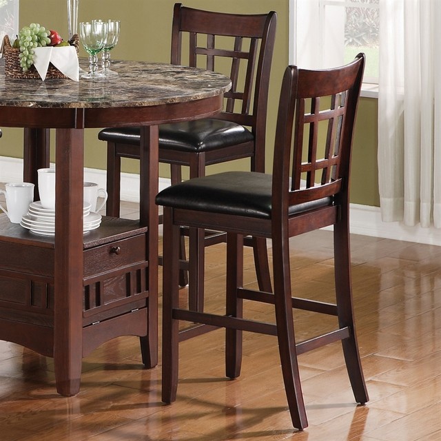 Lavon 24" Cappuccino Counter Bar Stools, Set of 2 - Craftsman - Bar ...