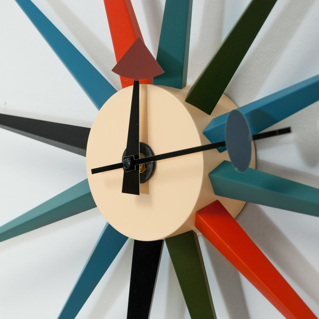 Mod Made Mid Century Modern Multi Color Star Clock - Midcentury - Wall ...