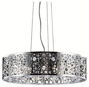 Elegant Lighting Soho Hanging Fixture, 24"x7.7", Chrome - Contemporary ...