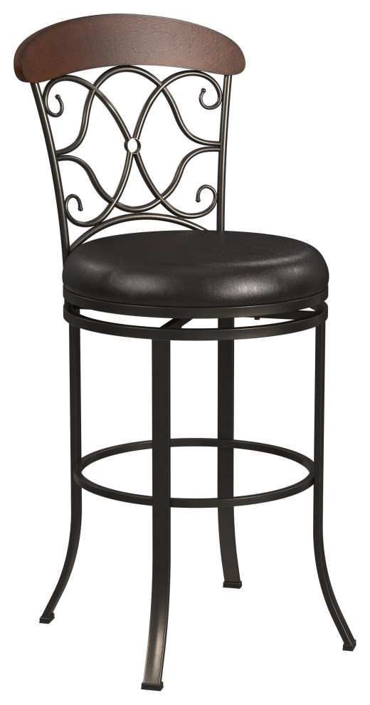 Hillsdale Dundee Commercial Grade Metal Counter Height Swivel Stool ...