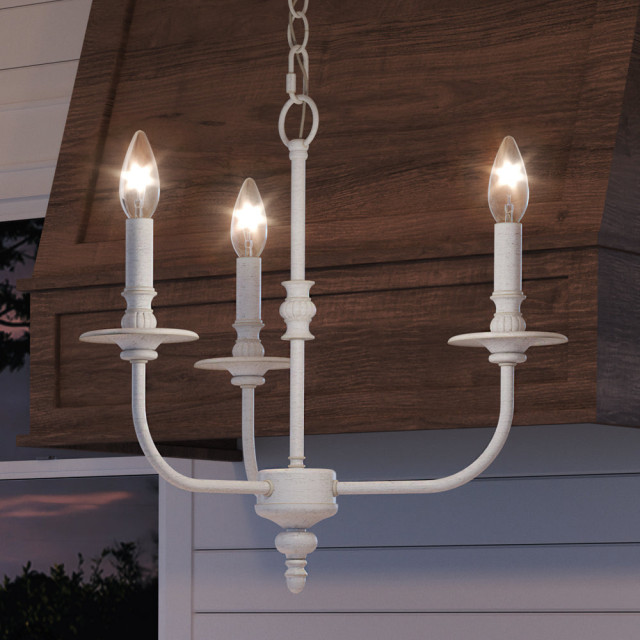 Luxury Cottagecore Chandelier, Weathered White, UEX2263 - French ...