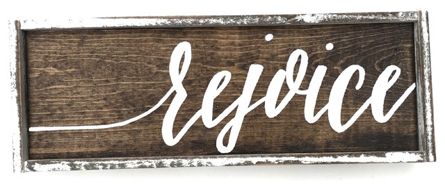 Rejoice Handcrafted Wooden Sign - Farmhouse - Novelty Signs - by Simply ...