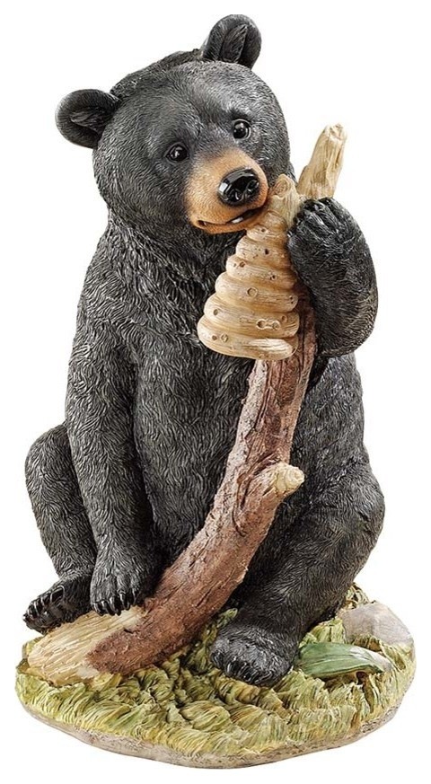 Honey The Curious Bear Cub - Rustic - Garden Statues And Yard Art - by ...