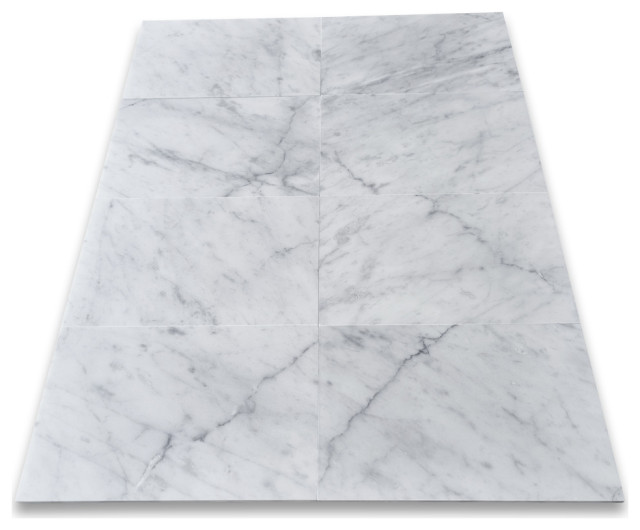Carrara White Marble 8x12 Wall and Floor Tile Honed, 100 sq.ft., 8 inch ...