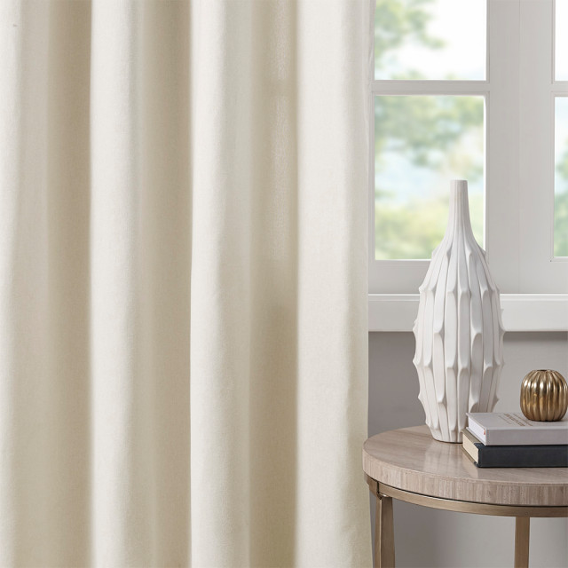Madison Park Englewood Heather Window Curtain, Beige, 95 ...