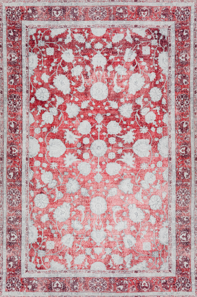 Kensington Red Persian Non-Skid Accent Rug, Red, 8"6" x 12"9 ...