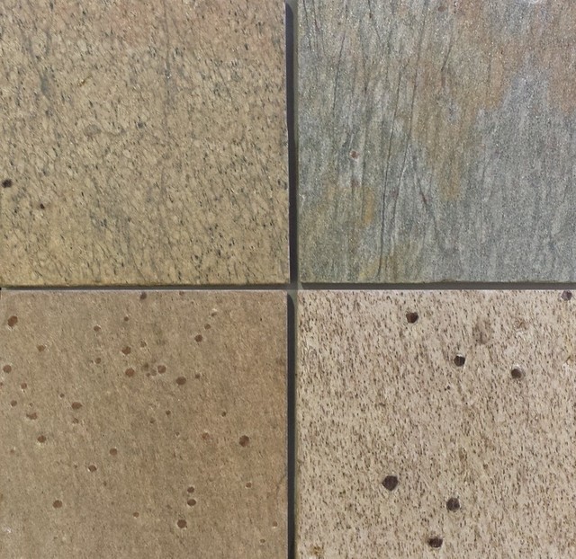 Golden Slate Tiles, Polished Finish, Sample - Traditional - Wall And ...