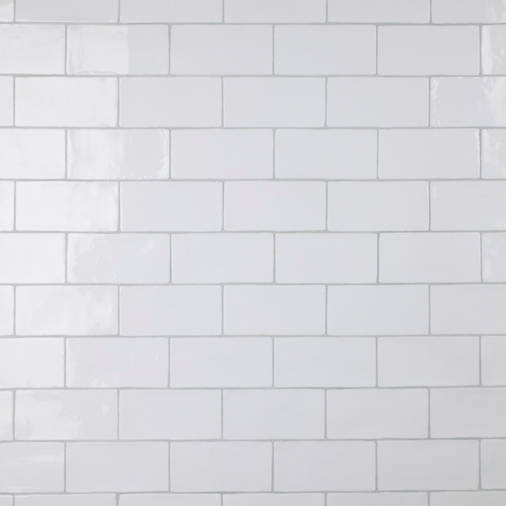 Chester Ceramic Wall Tile, Bianco, Sample - Traditional - Wall And ...