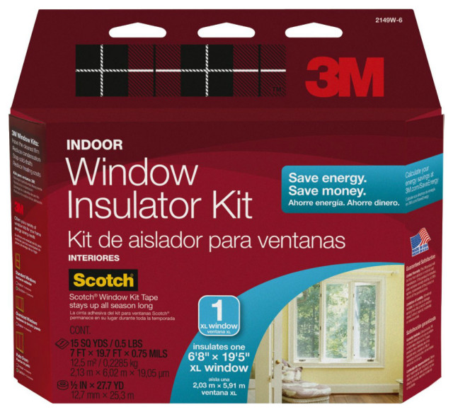 3M 2149W-6 Indoor Oversized Window Insulator Kit, 1-Window ...