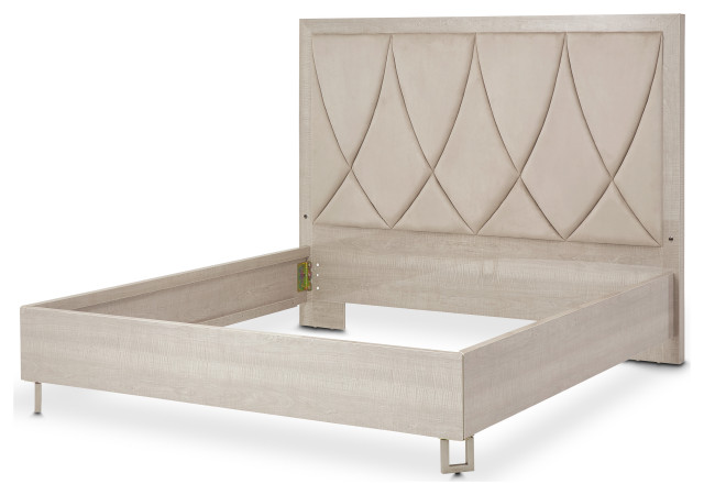 Marin Eastern King Panel Bed - Greige - Contemporary - Panel Beds - by ...