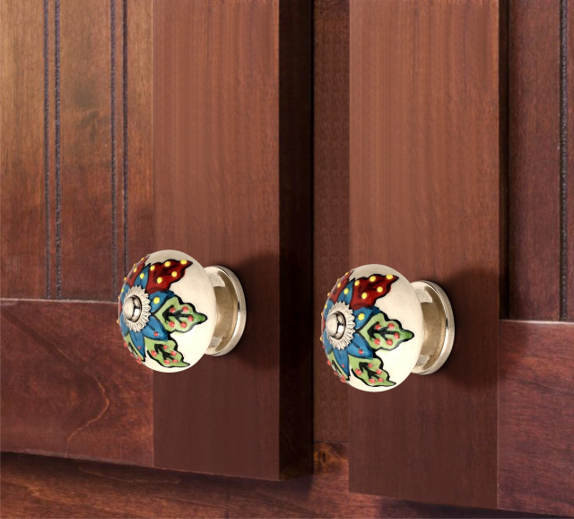 10-pcs Ceramic Designer Knobs, Decorative Ceramic Cabinet Knobs, Drawer ...