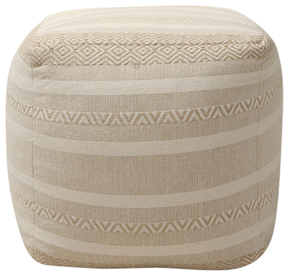 Natural Hand-woven Edith Pouf, 18" Cube, 18" Cube - Scandinavian - Floor Pillows And Poufs - by ...