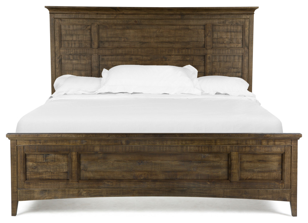 Complete Panel Bed With Storage Rails, King - Rustic - Platform Beds ...