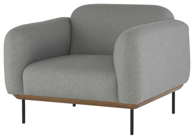 Benson Light Grey Fabric Single Seat Sofa - Midcentury - Armchairs And ...