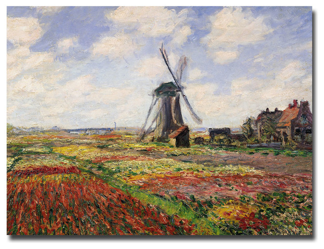 'Tulip Fields in Holland, 1886' Canvas Art by Claude Monet, 35" x 47 ...