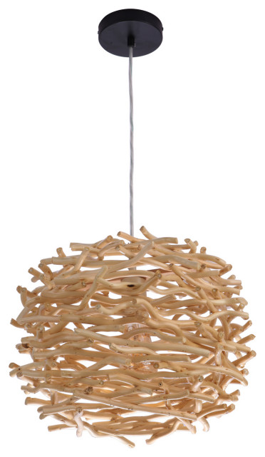 Natural Pendant 1-Light Pendant, Natural - Rustic - Pendant Lighting ...