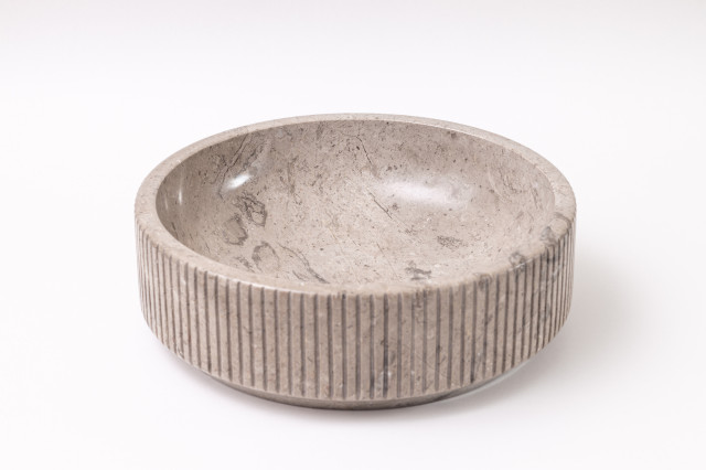 Natural Stone Vessel Bathroom Sink, Burj Goleta Marble - Traditional ...