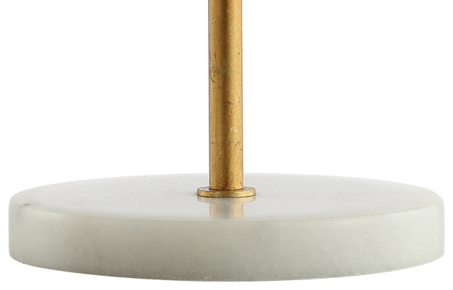Ella 20.7" Dome Metal With Marble Base LED Table Lamp, Gold and White ...