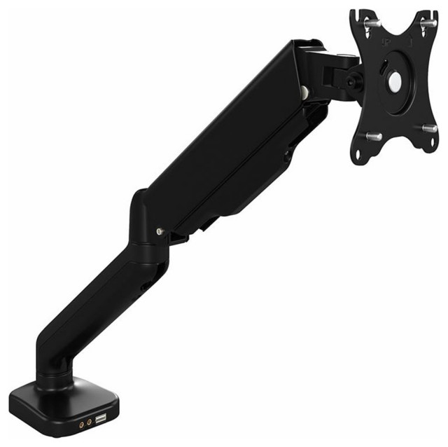 Bush Business Furniture Adjustable Monitor Arm with USB Port in Black ...