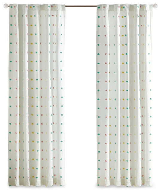 Intelligent Design Callie Colorful Pom-Poms Window Curtain, Light Multi - Contemporary ...