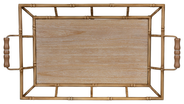 Tropical Wooden Bamboo Tray - Asian - Serving Trays - by Dot & Bo | Houzz