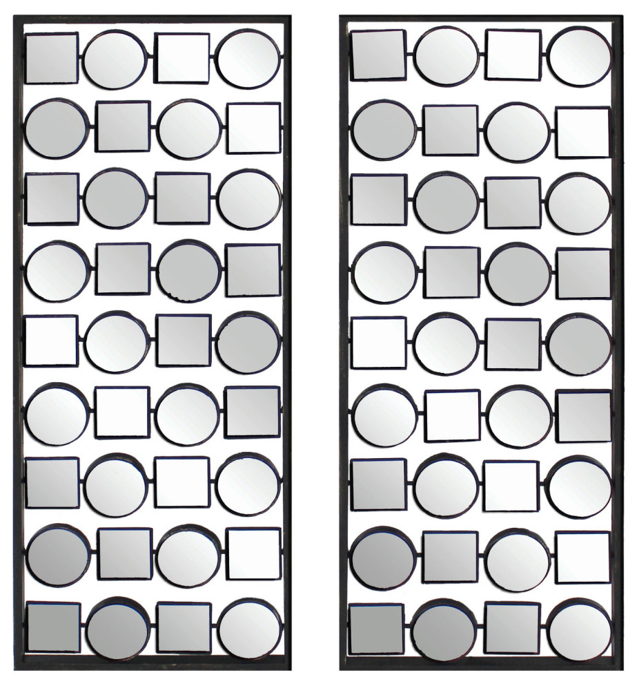 Contemporary Multi-Mirrored Metal Wall Plaque Set - Contemporary ...