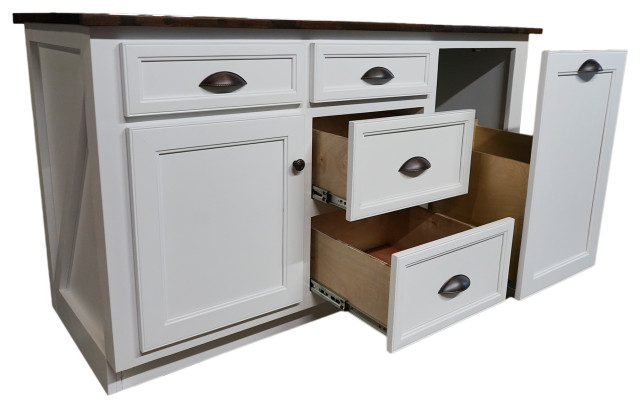 Modern Kitchen Island with Drop Leaf - Farmhouse - Kitchen Islands And ...