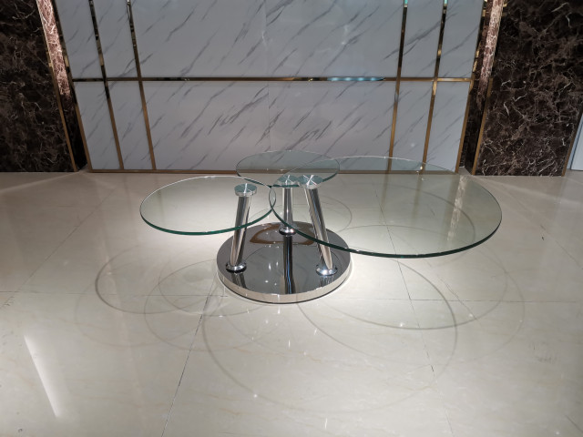 Motion Coffee Table With Clear Glass Top, Chrome Base - Contemporary ...