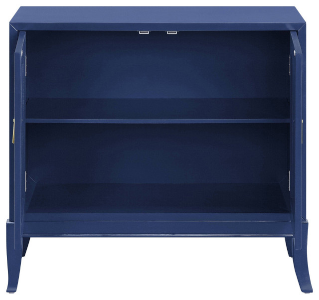 Contemporary Storage Cabinet, Raised Panel Doors With Golden Pull ...