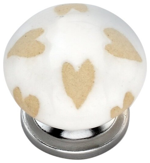 Ceramic Knob, 1-4/7'', Decorative Knob, Cream Drawer Cabinet Knob, 10 ...
