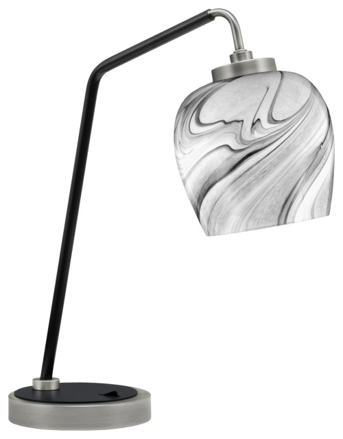 Table Lamps & Desk Graphite & Matte Black Finish 6 Onyx Swirl Glass ...
