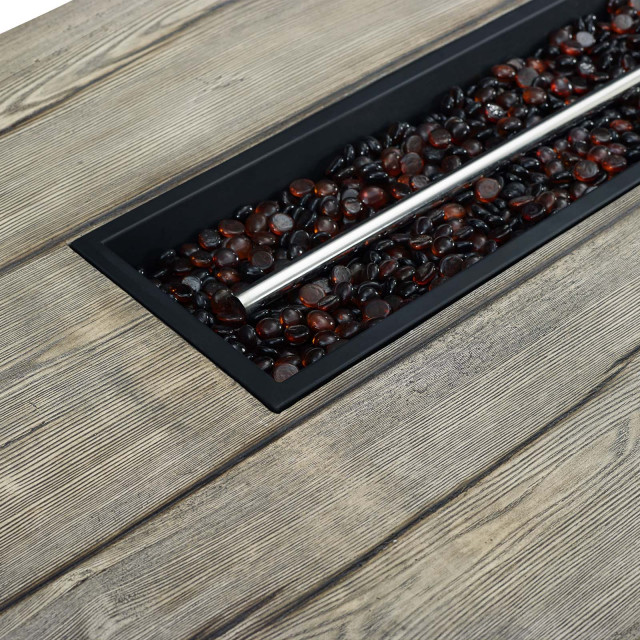 Lounge Coffee Table, Rectangular, Simulated Wood, Gray, Modern, Outdoor ...