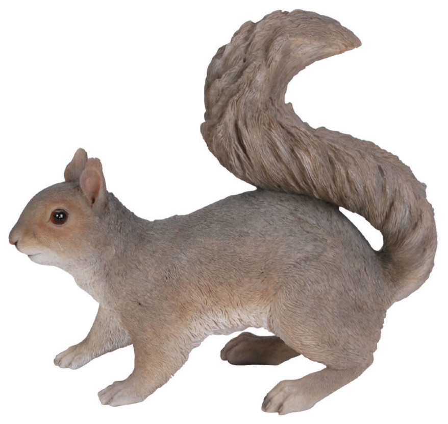 Grey Squirrel Garden Statue, 8.75" - Rustic - Garden Statues And Yard ...