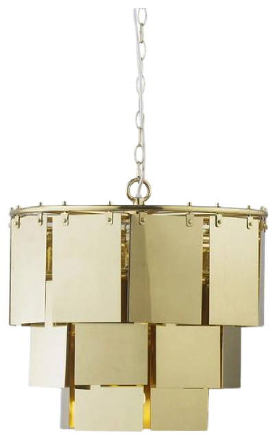 Golden Brass Sheets Chandelier L | Andrew Martin Marilyn - Contemporary ...