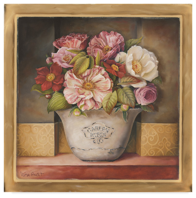 "Garden Roses" by Lisa Audit, Canvas Art, 14"x14" - Farmhouse - Prints ...
