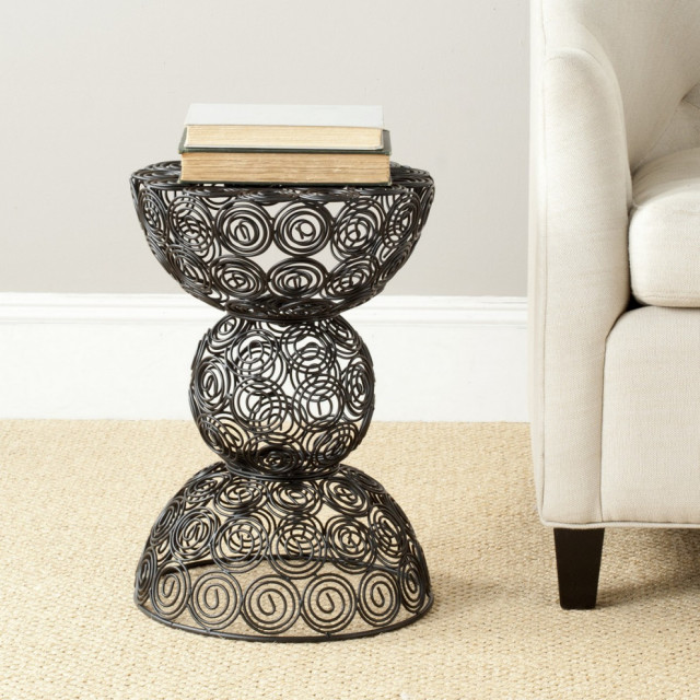 William Iron Wire Accent Table Black - Contemporary - Side Tables And ...