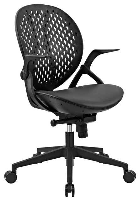 Modern Contemporary Urban Design Kitchen Room Office Chair, Black, Faux ...