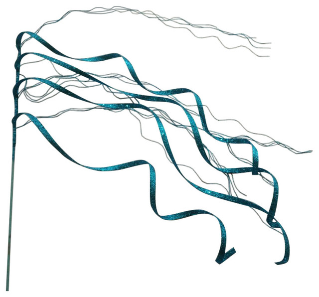 48" Pick With Aqua Streamers - Contemporary - Artificial Plants And ...
