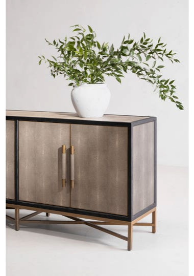 Mako Shagreen Patterned Polyurethane Small Sideboard - Contemporary ...