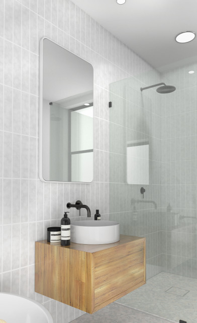 22" W X 40" H Radius Corner Stainless Steel Framed Mirror ...