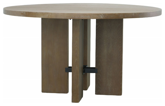 Fraser Round Dining Table, Brown - Transitional - Dining Tables - by LH ...