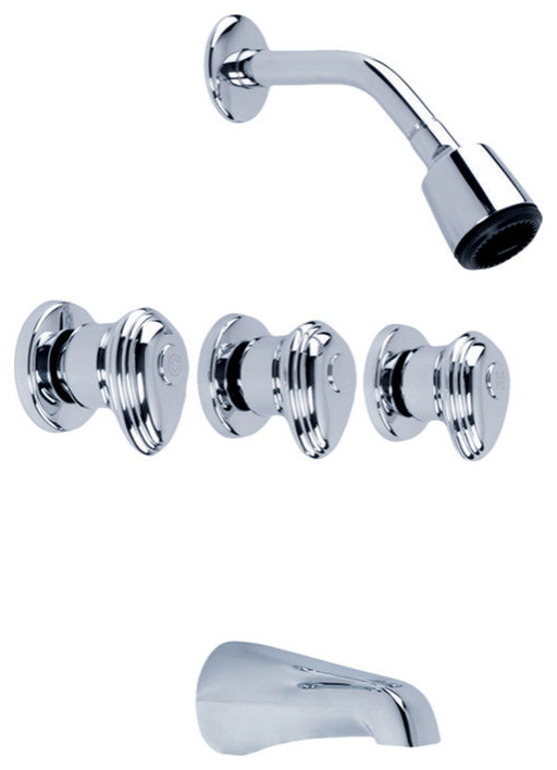 Gerber 58-500 Gerber Hardwater Three Handle Tub and Shower Fittings ...