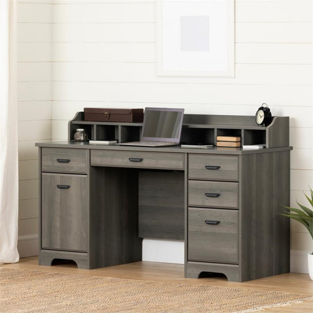 Versa Computer Office Desk with Power Bar-Gray Maple-South Shore ...