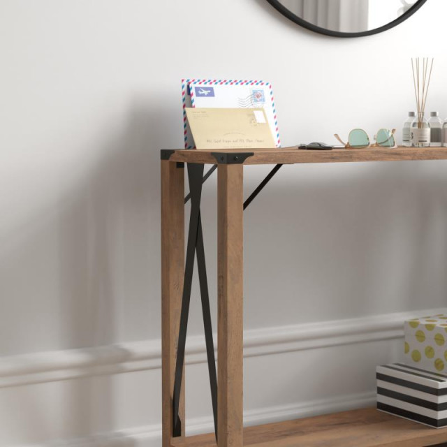 Wyatt Modern Farmhouse Wooden 2 Tier Console Table - Rustic - Console ...