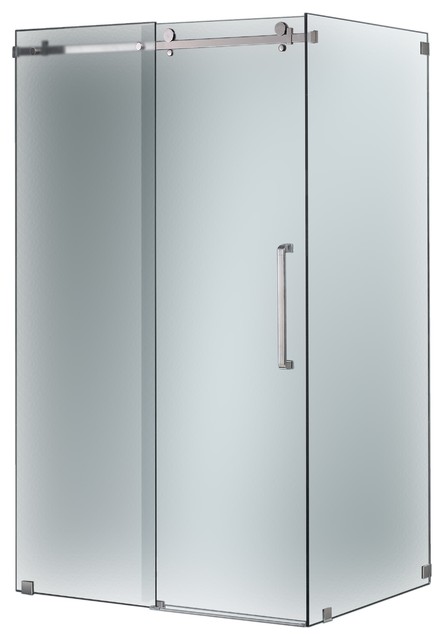 Moselle Frameless Sliding Shower Enclosure, Chrome, 48"x35"x75" - Contemporary - Shower Doors ...