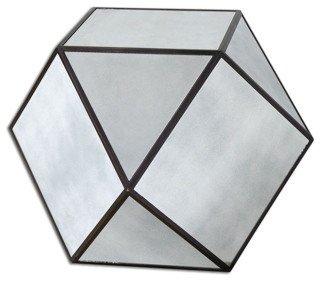 Uttermost Matty Mirrored Polygon Table - Contemporary - Side Tables And ...